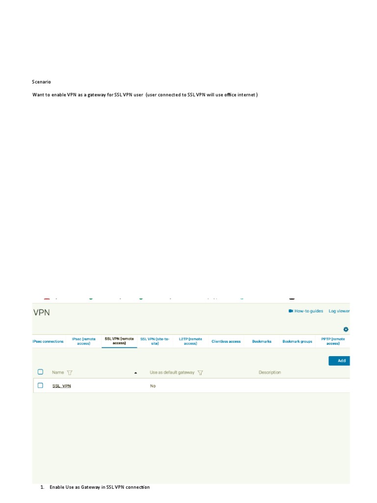 SSL VPN Configuration | PDF