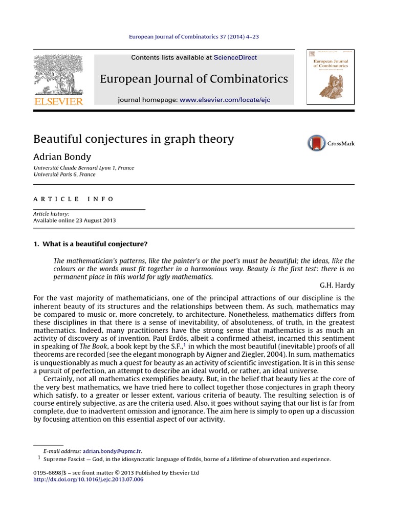 Beautiful Conjectures in Graph Theory | PDF | Graph Theory | Theoretical Computer Science