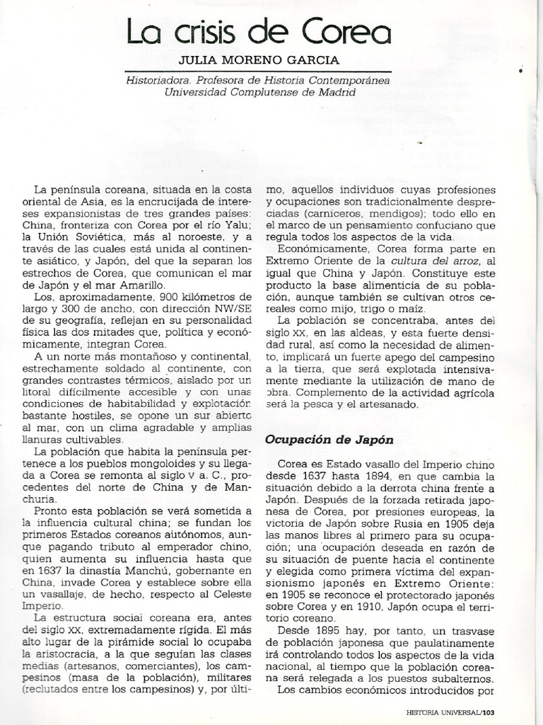 Julia Moreno Guerra de Corea | PDF
