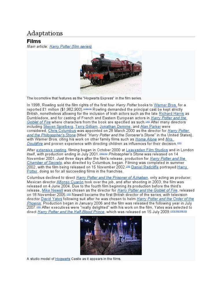 Adaptations | PDF | Harry Potter | Books