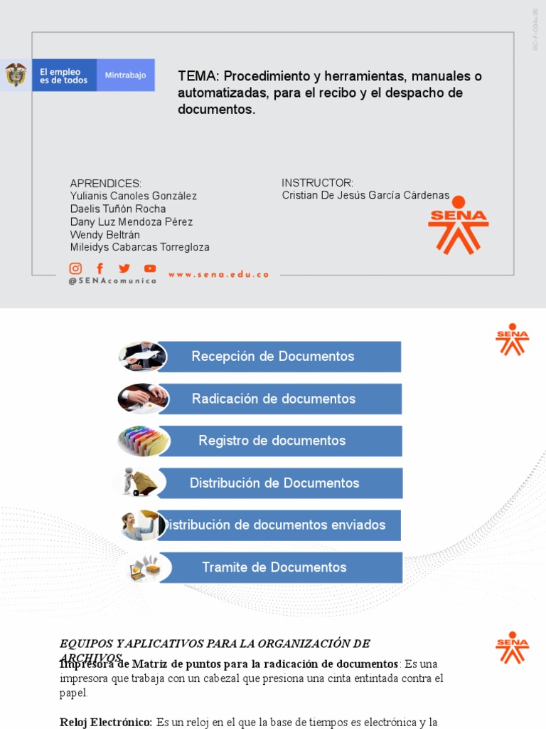 Diapositivas Procedimiento y Herramientas Manuales o Automatizadas para El Recibo y El Despacho ...