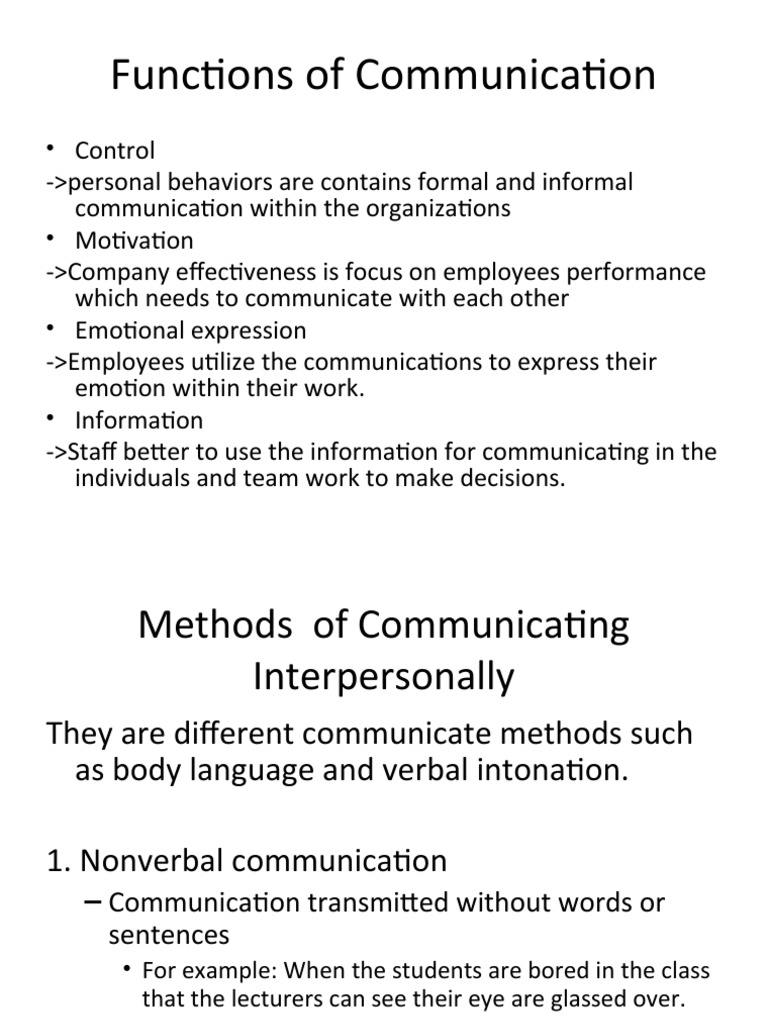 Functions of Communication Explained | PDF