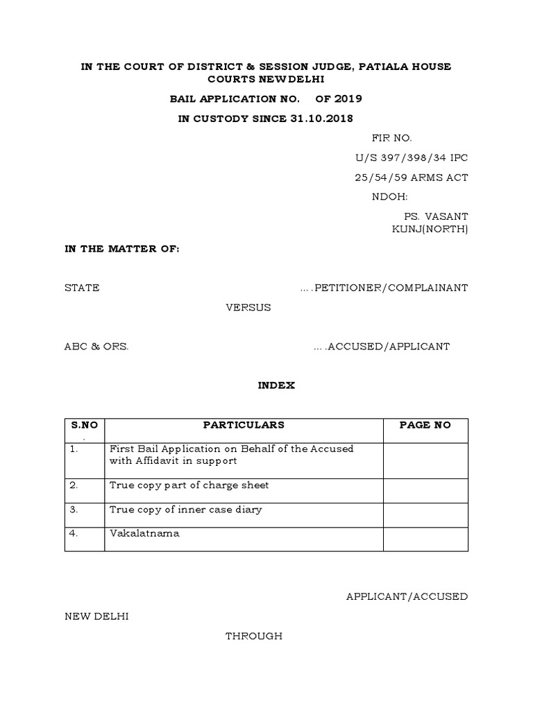 Bail Application | PDF | Robbery | Bail