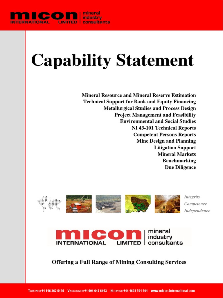 Capability Statement July 2020 A4 | PDF | Mining | Valuation (Finance)