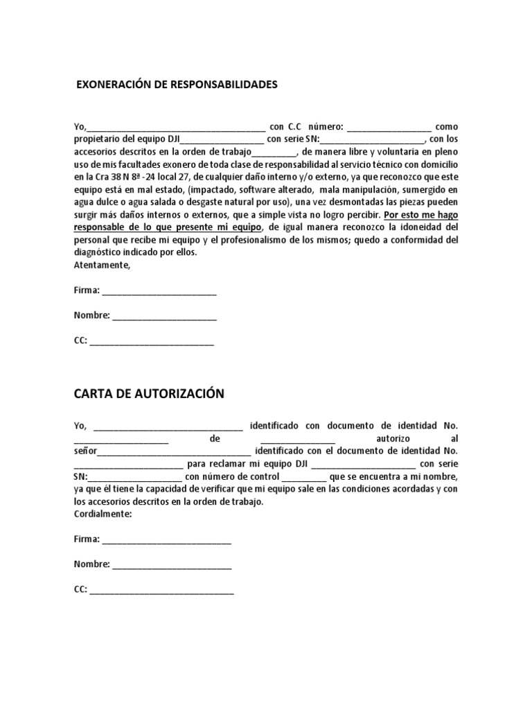 Carta de Exoneracion | PDF