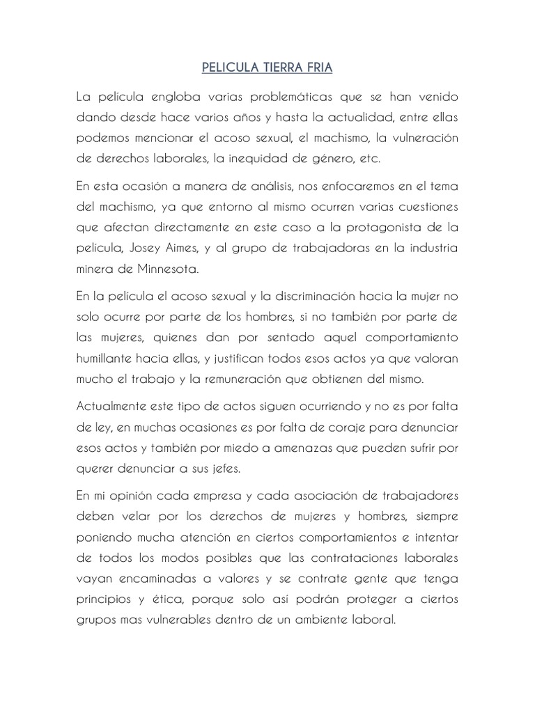 Pelicula Tierra Fria | PDF