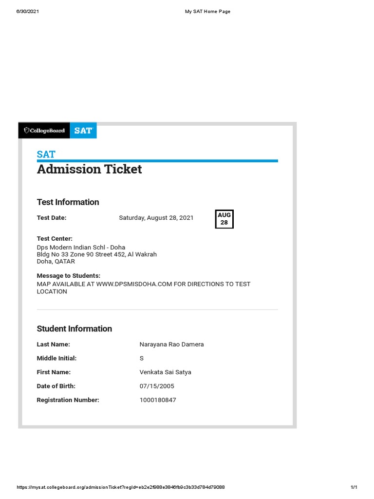 My SAT Home Page | PDF