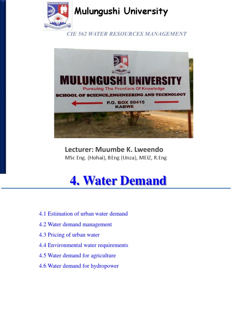 4-Urban Water Demand | PDF | Elasticity (Economics) | Price Elasticity ...