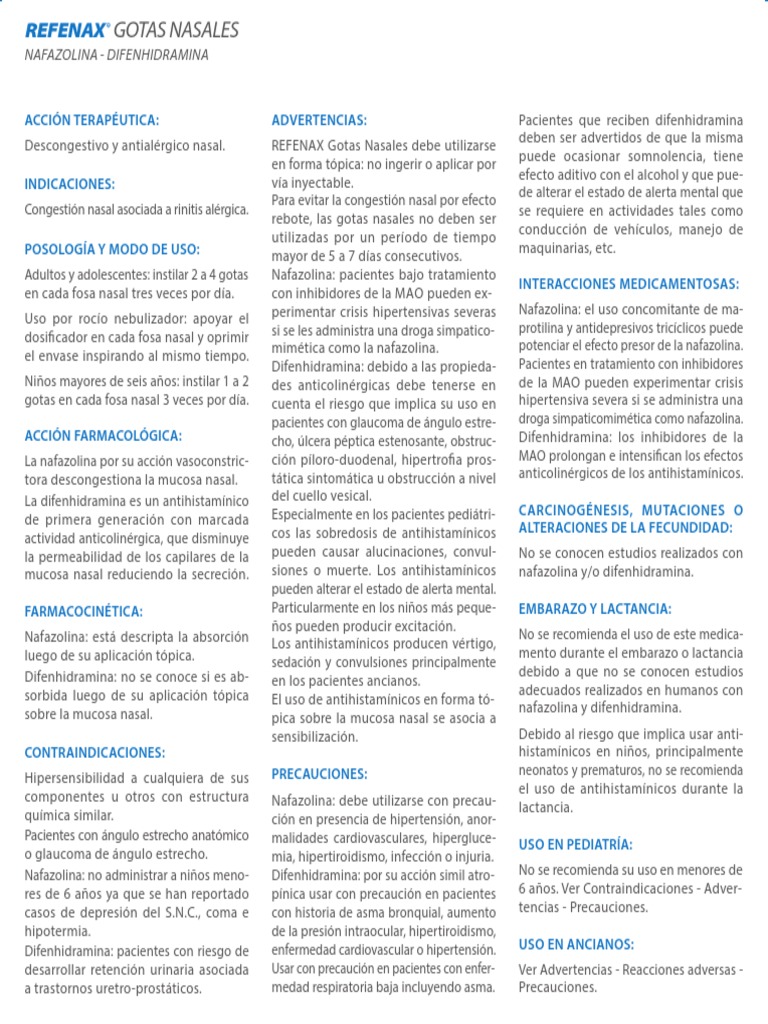 Refenax Gotas Nasales Prospecto | Descargar gratis PDF | Asma ...