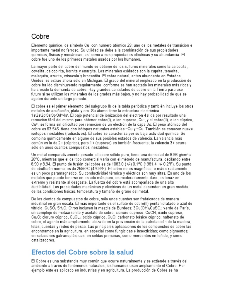 Cobre | PDF | Cobre | Rieles
