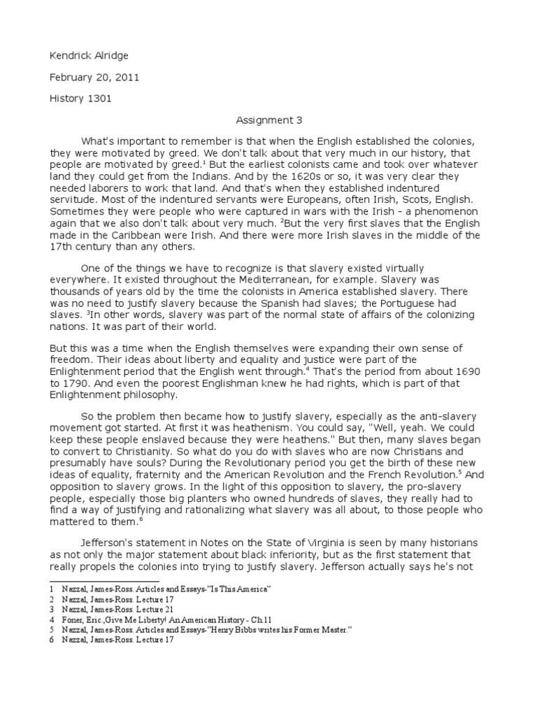 Assignment 3 | PDF | Abolitionism | Slavery