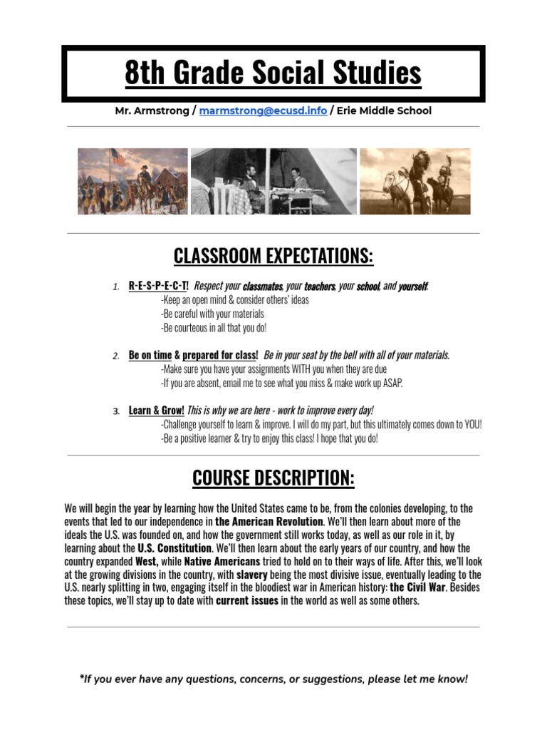 8th Grade Syllabus Ems 1 | PDF | Critical Thinking | Teaching