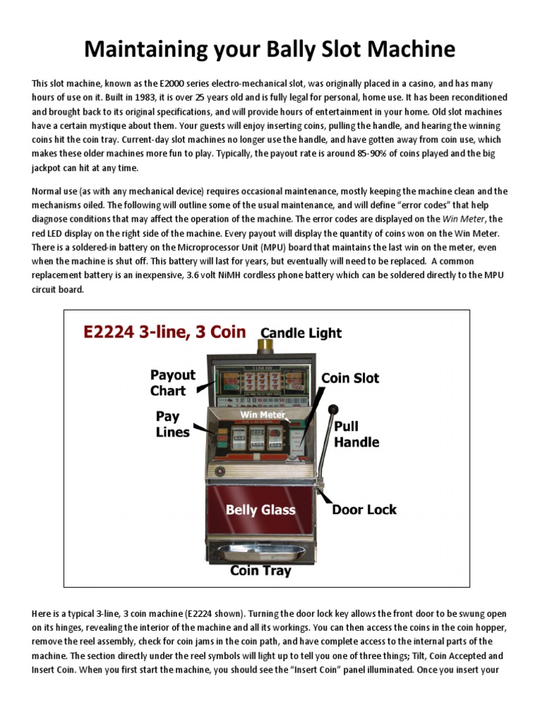 Maintaining Your Bally Slot Machine | PDF | Slot Machine | Electrical ...