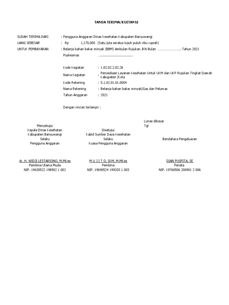 Contoh SPJ BBM Rujukan | PDF