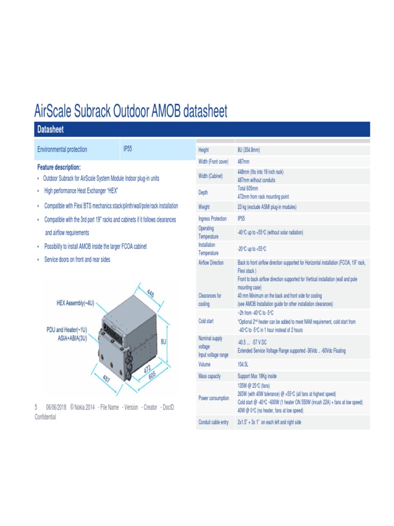AirScale Subrack Outdoor AMOB - Datasheet | PDF | Equipment | Home ...
