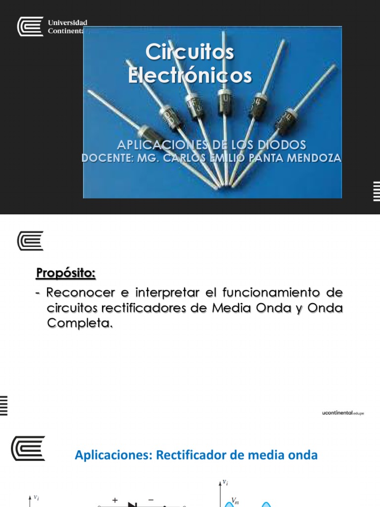 Semana 02 - Aplicaciones de Los Diodos Rectificadores | PDF | Rectificador | Diodo