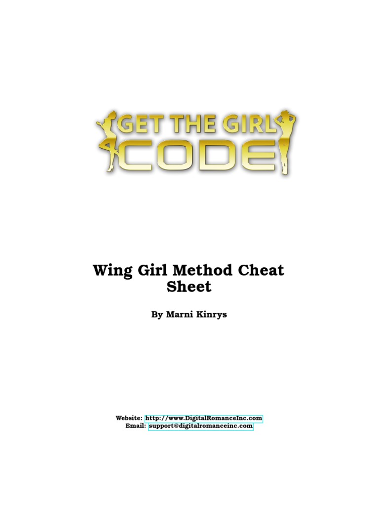 Cheatsheet Checklist - The Wing Girl Method Cheat Sheet | PDF | Copyright