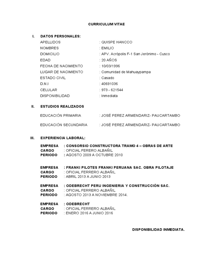 Curriculum Vitae V | PDF | Business | Educación avanzada