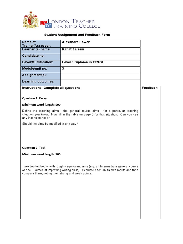 Module 3 Question Booklet (AutoRecovered) | PDF | English As A Second ...