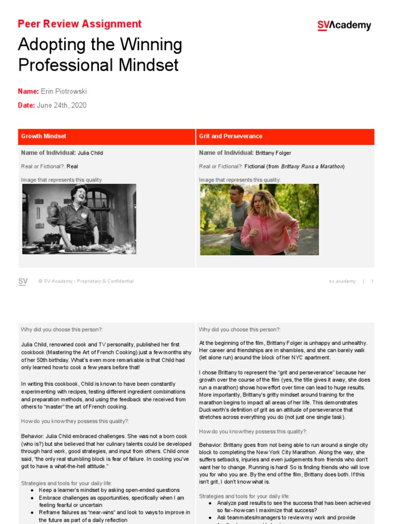 Adopting The Winning Professional Mindset | PDF | Grit (Personality ...