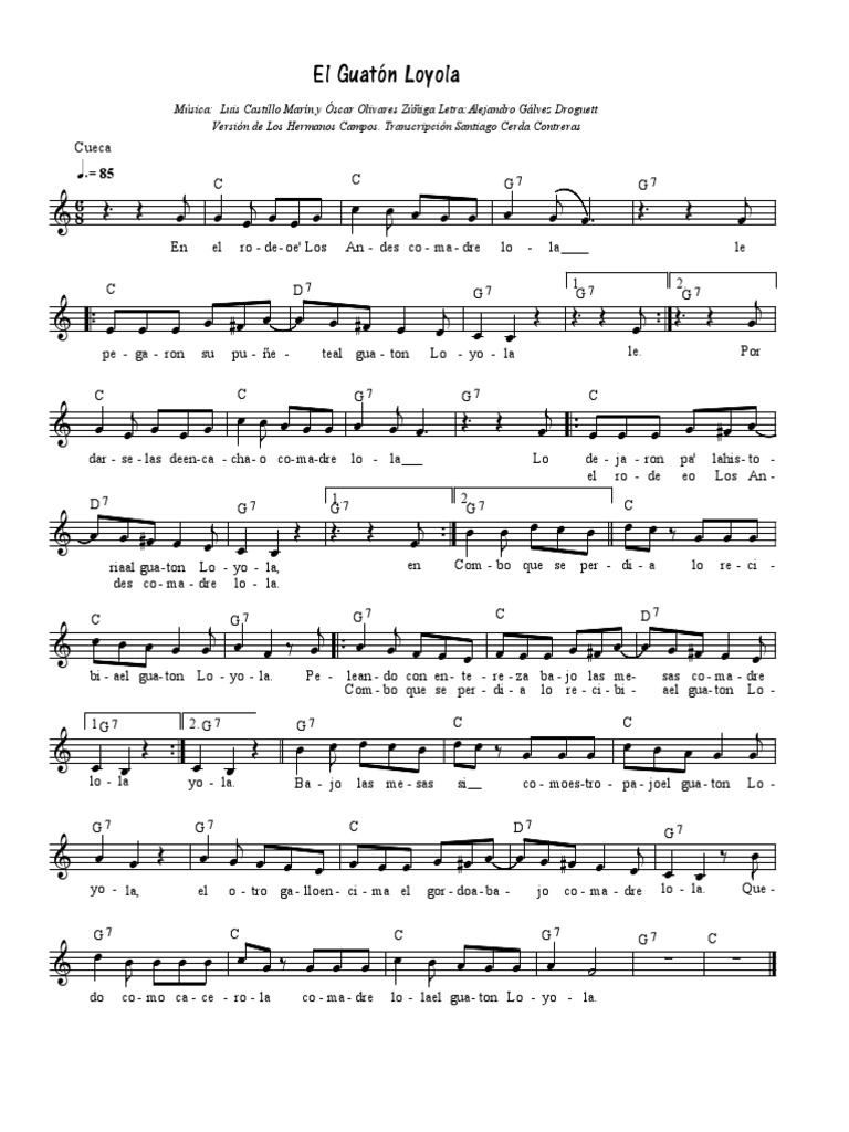 El Guaton Loyola (In C) | PDF