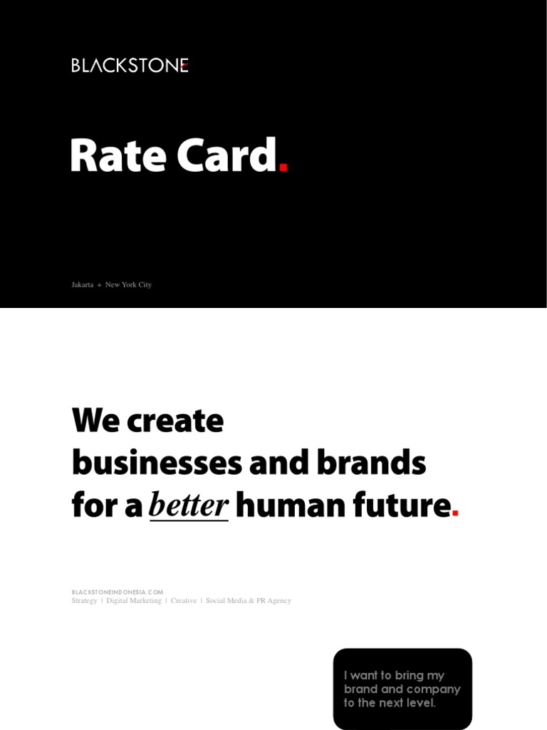 Updated Blackstone Agency Rate Card 2021 | PDF | Analytics | E Commerce