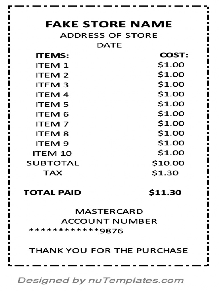 Fake Louis Vuitton Receipt Template PDF | PDF