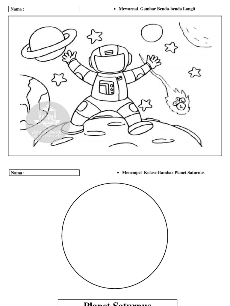 Mengenal Benda Benda Langit Melalui Aktivitas Mewarnai Dan Menempel