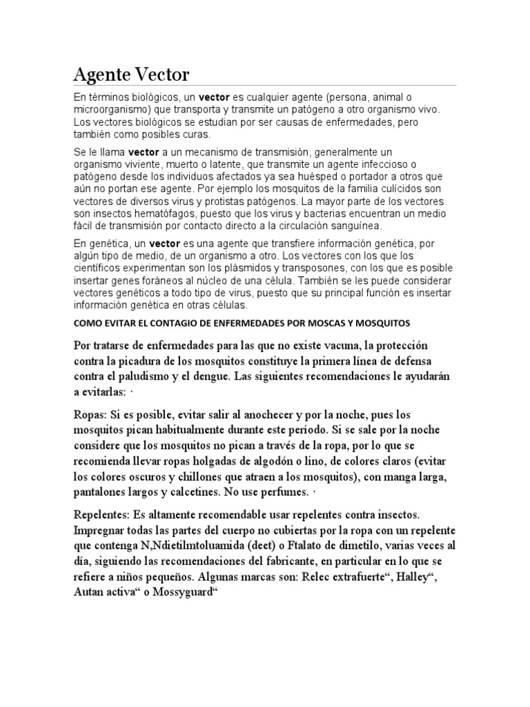 Los agentes vectores: su importancia en la transmisión de enfermedades ...