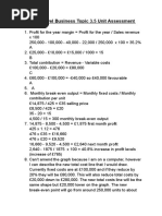Edexcel A Level Business Equations | PDF | Output (Economics) | Revenue