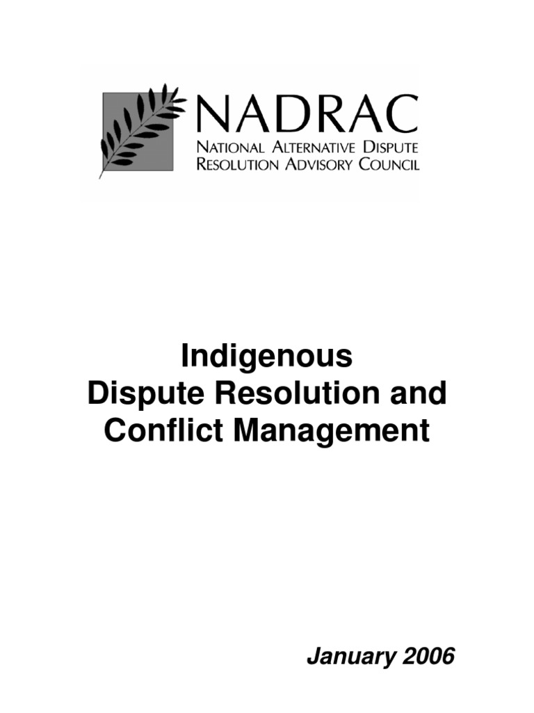Indigenous Dispute Resolution and Conflict Management | PDF | Mediation ...