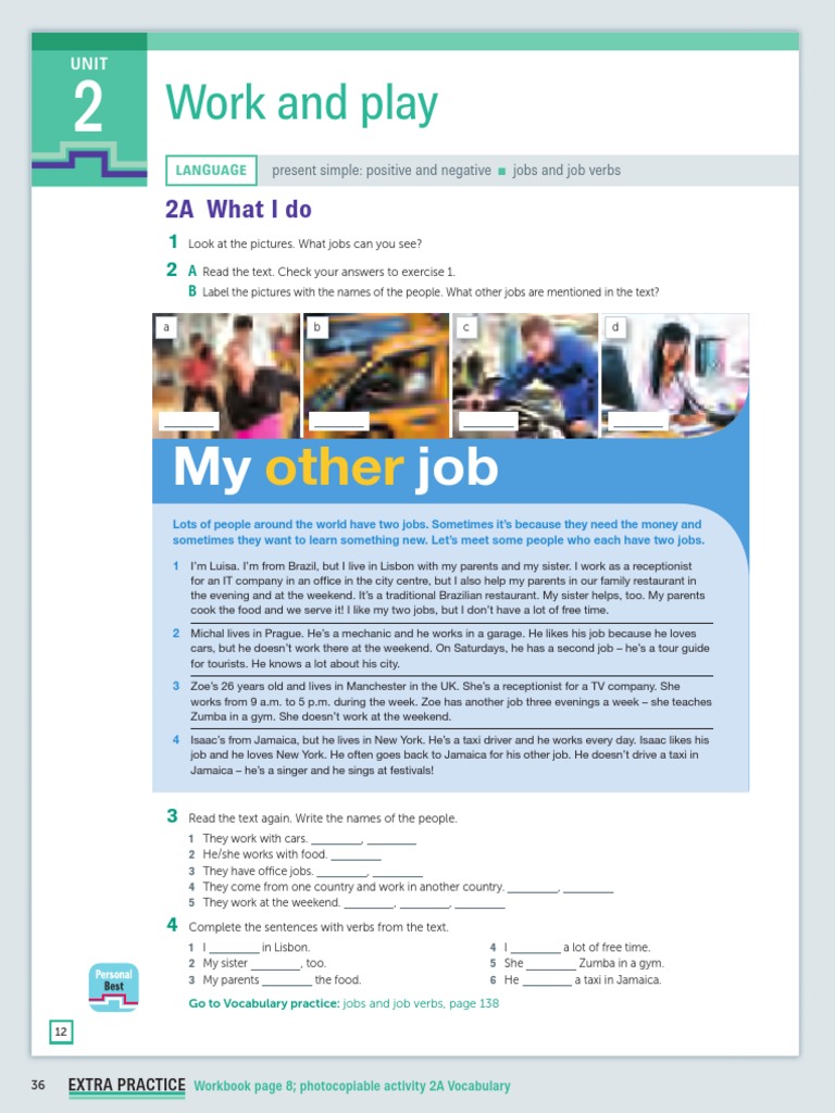 Personal Best A2 - Unit 2 | PDF | Human Communication | Linguistics