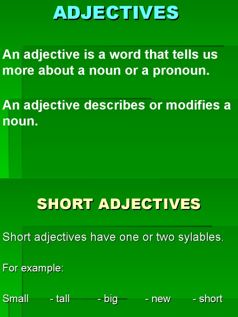 Short Adjectives | PDF | Foreign Language Studies | Poetry