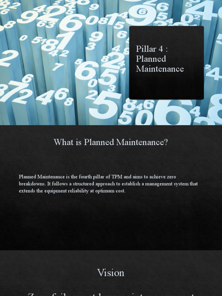 Pillar 4 Planned Maintenance | PDF | Reliability Engineering | Engineering