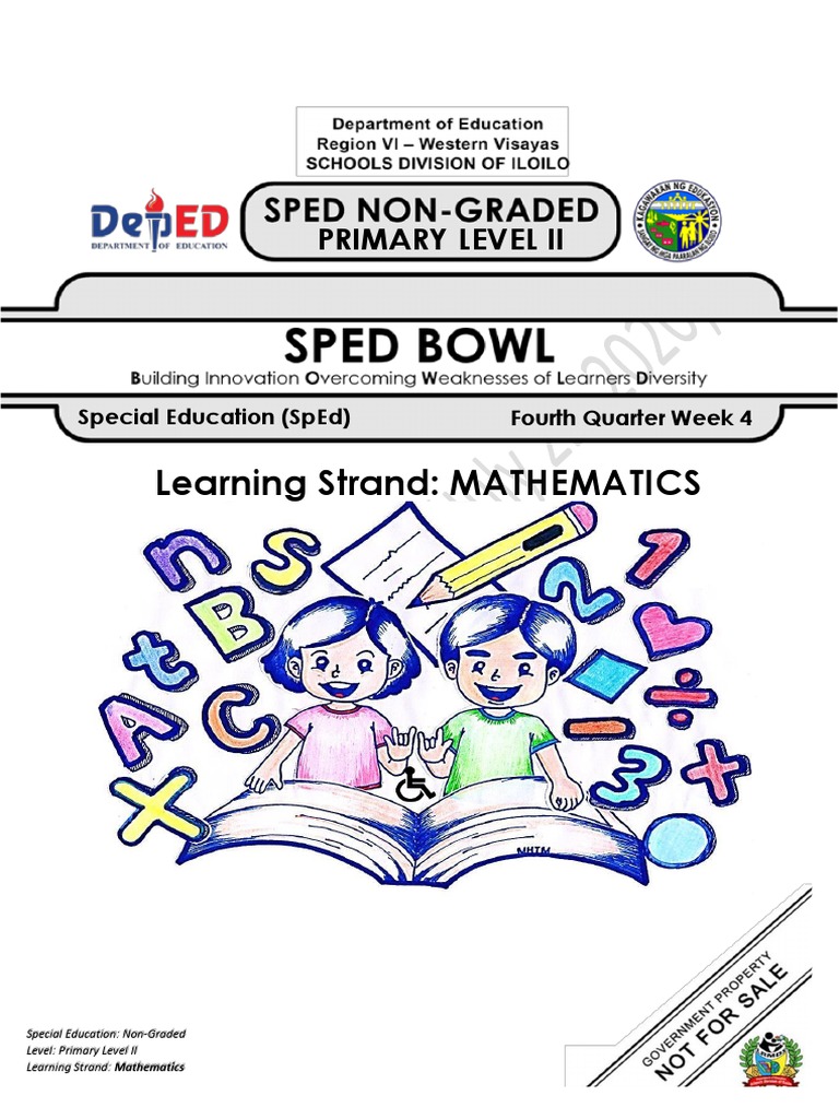 SPED - Non-Graded (Primary Level II) Mathematics Q4 - W4 | PDF ...