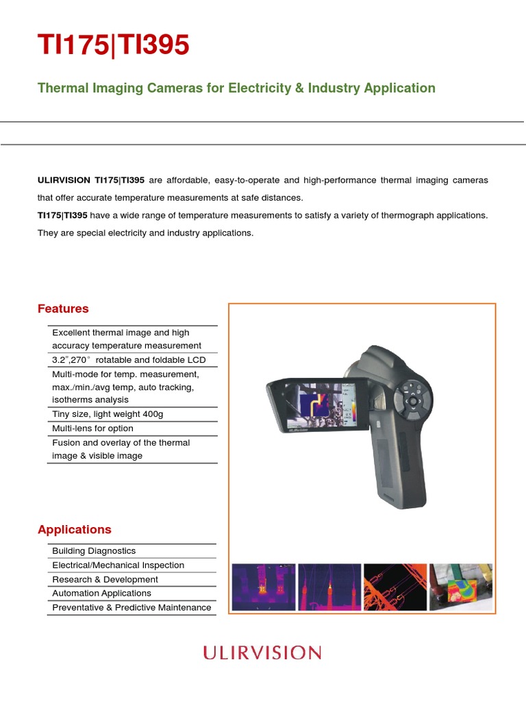 Thermal Imaging Camera Ti175 Ti395 | PDF | Thermography | Camera