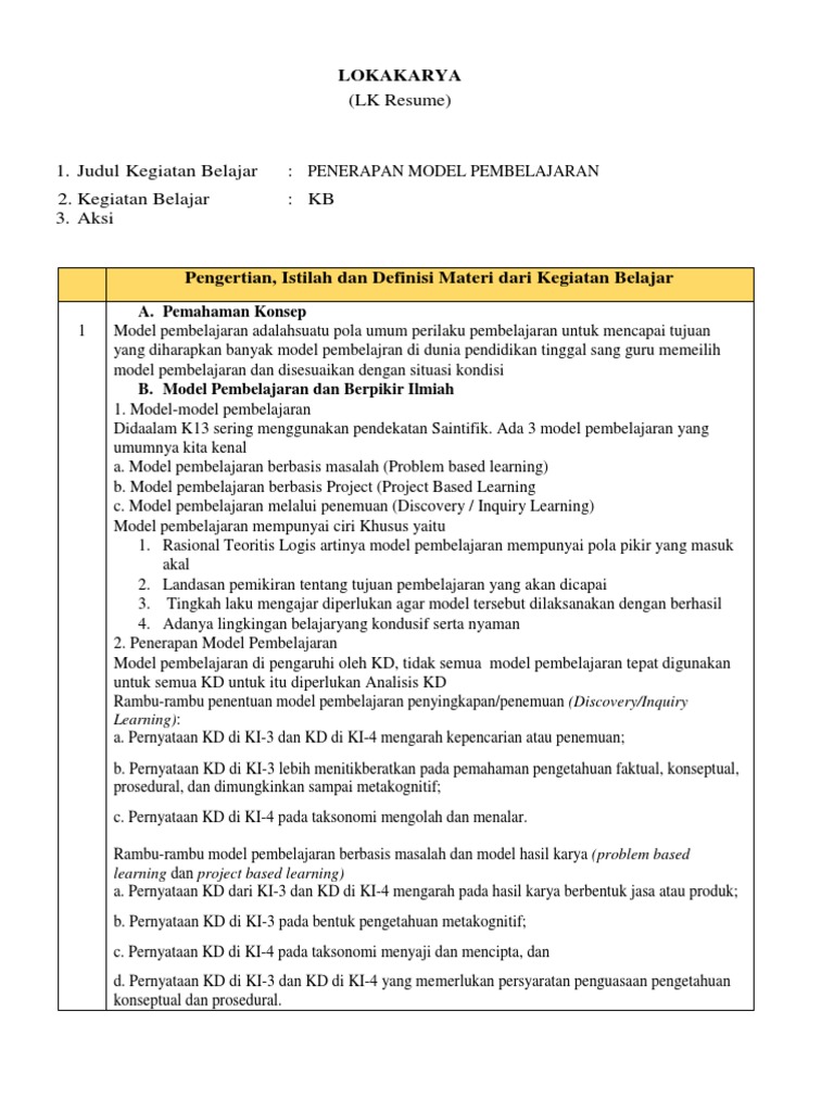 LK - RESUME LOKAKARYA PPG 2021 KB 5 | PDF