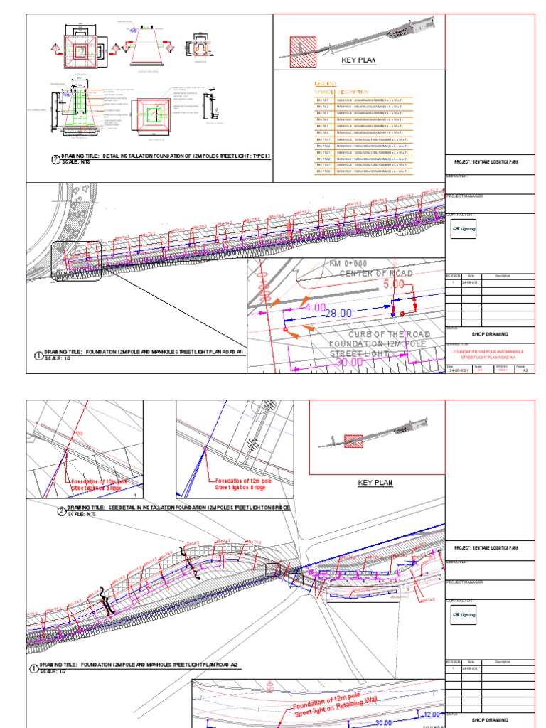 5.1-5.2 Foundation 12m Pole Street Light Plan Road A | PDF