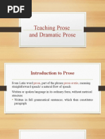 Teaching Prose and Dramatic Prose | PDF | Reading Comprehension | Teachers
