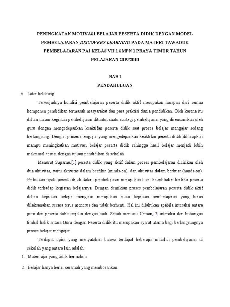Contoh PTK | PDF | Karier & Perkembangan