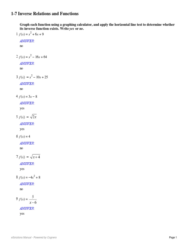 Inverse Functions and Their Existence | PDF | Fahrenheit | Function ...