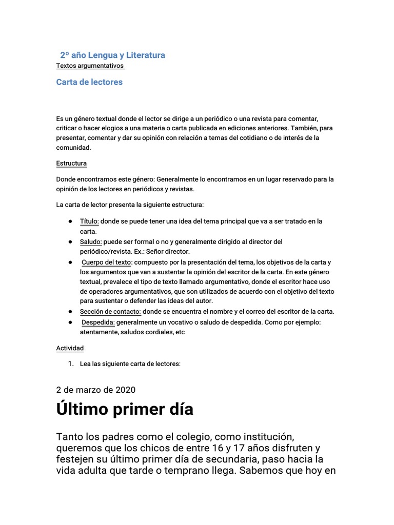 Ejemplos de cartas de lectores | PDF | Ciencias sociales