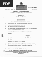 CSEC Math Paper 1 2020 | PDF