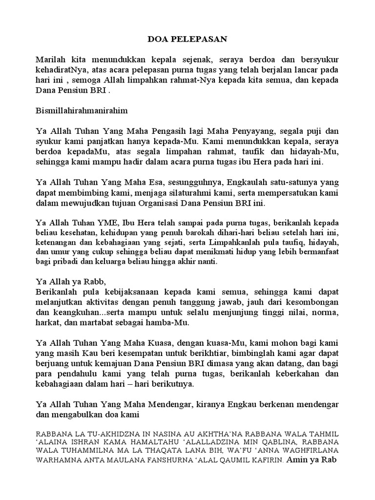 Doa Pelepasan | PDF