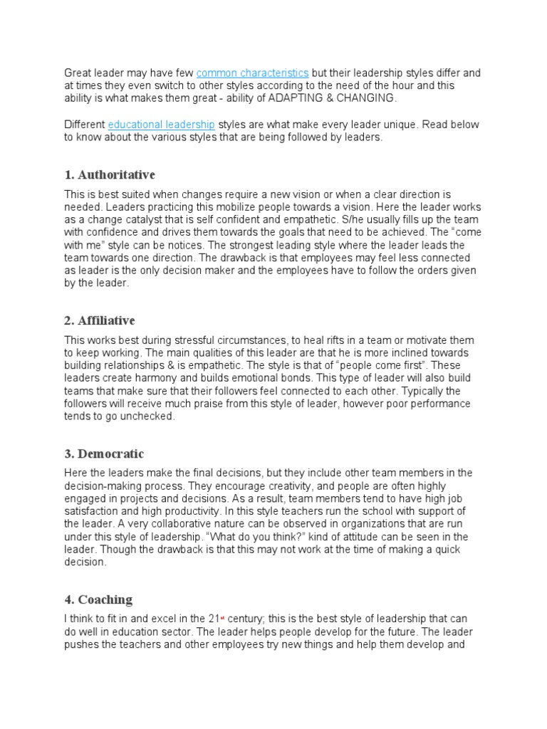 School Leadership | PDF | Leadership | Motivation