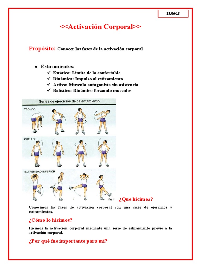 Activación Corporal | PDF | Deporte del atletismo | Ejercicio físico