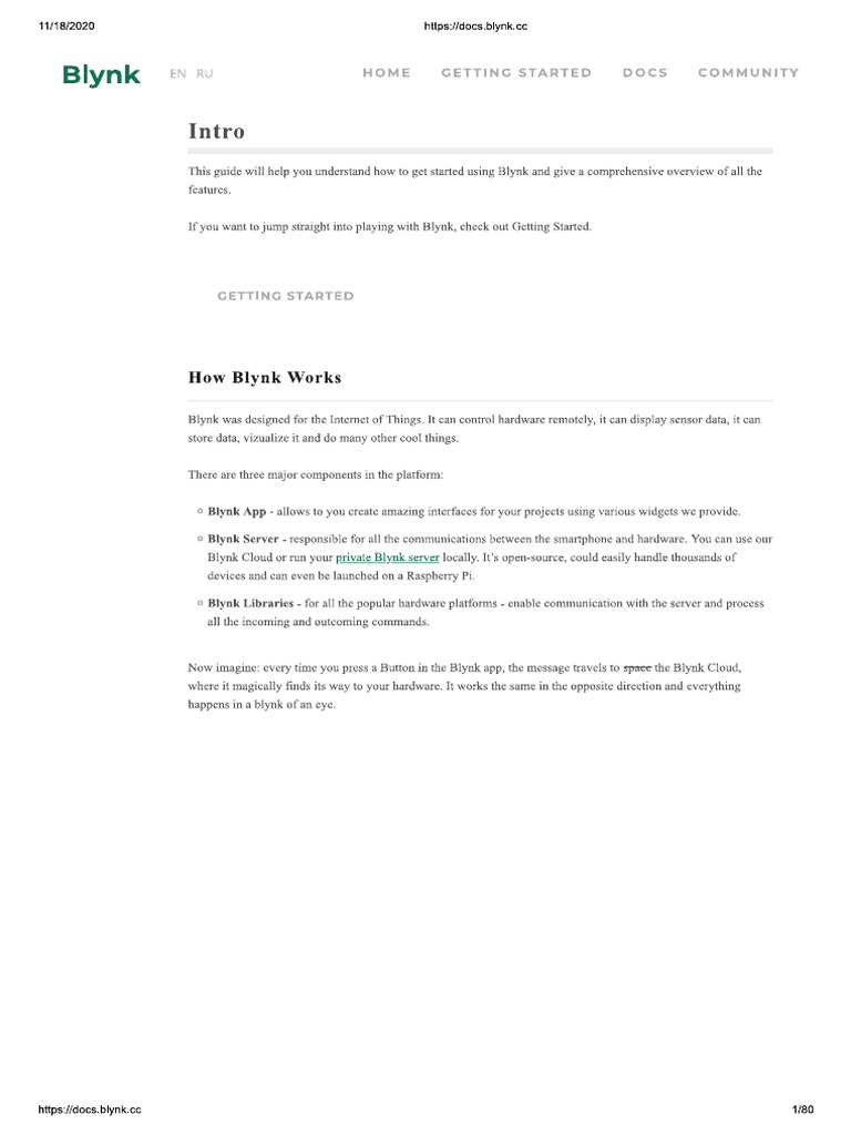 Blynk Documentation | PDF