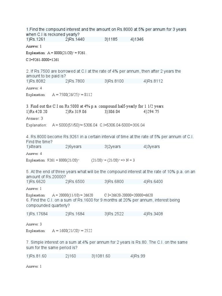 Compound Interest Calculations Guide | PDF | Compound Interest | Interest
