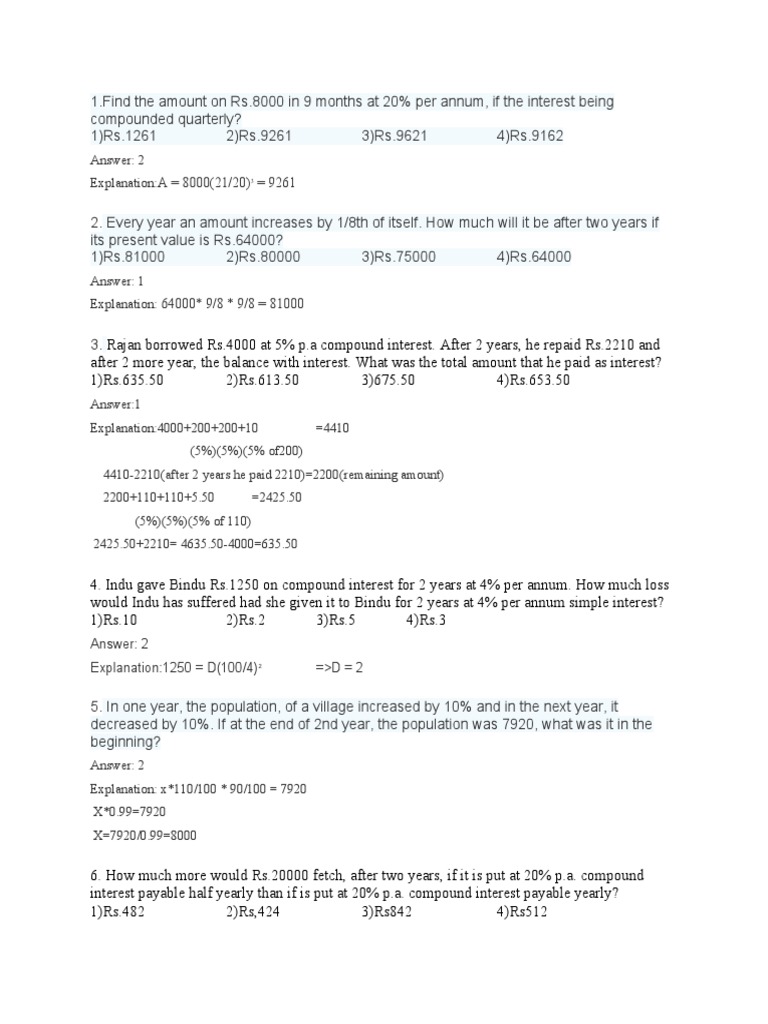 Compound Interest Worksheet2 | PDF | Compound Interest | Interest