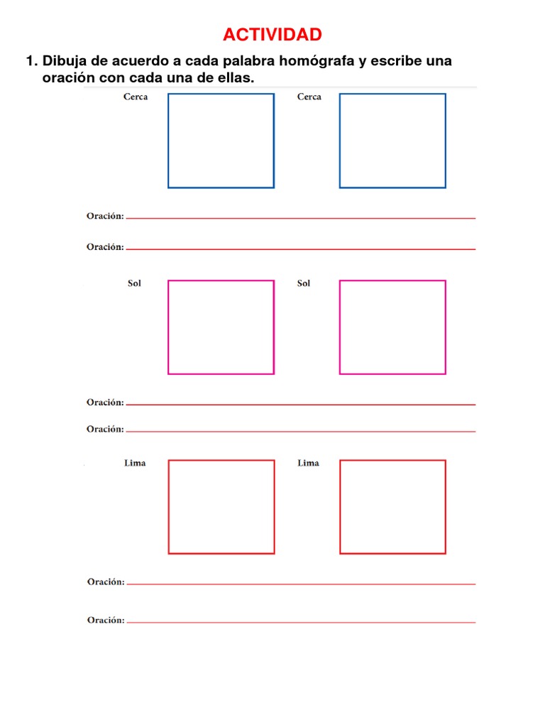 4° Tarea - Homógrafas | PDF